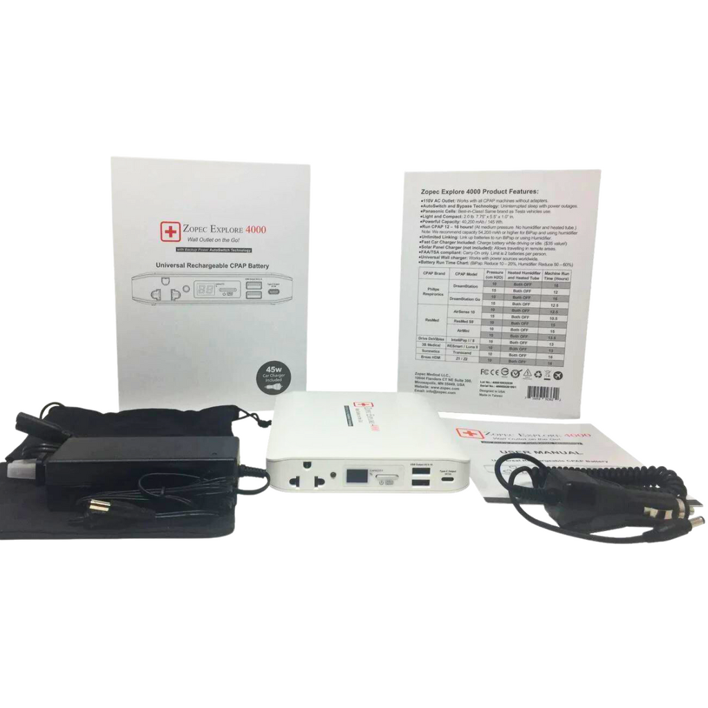Zopec Explore 4000 External Travel CPAP Battery - MonsterCPAP – MonsterCPAP